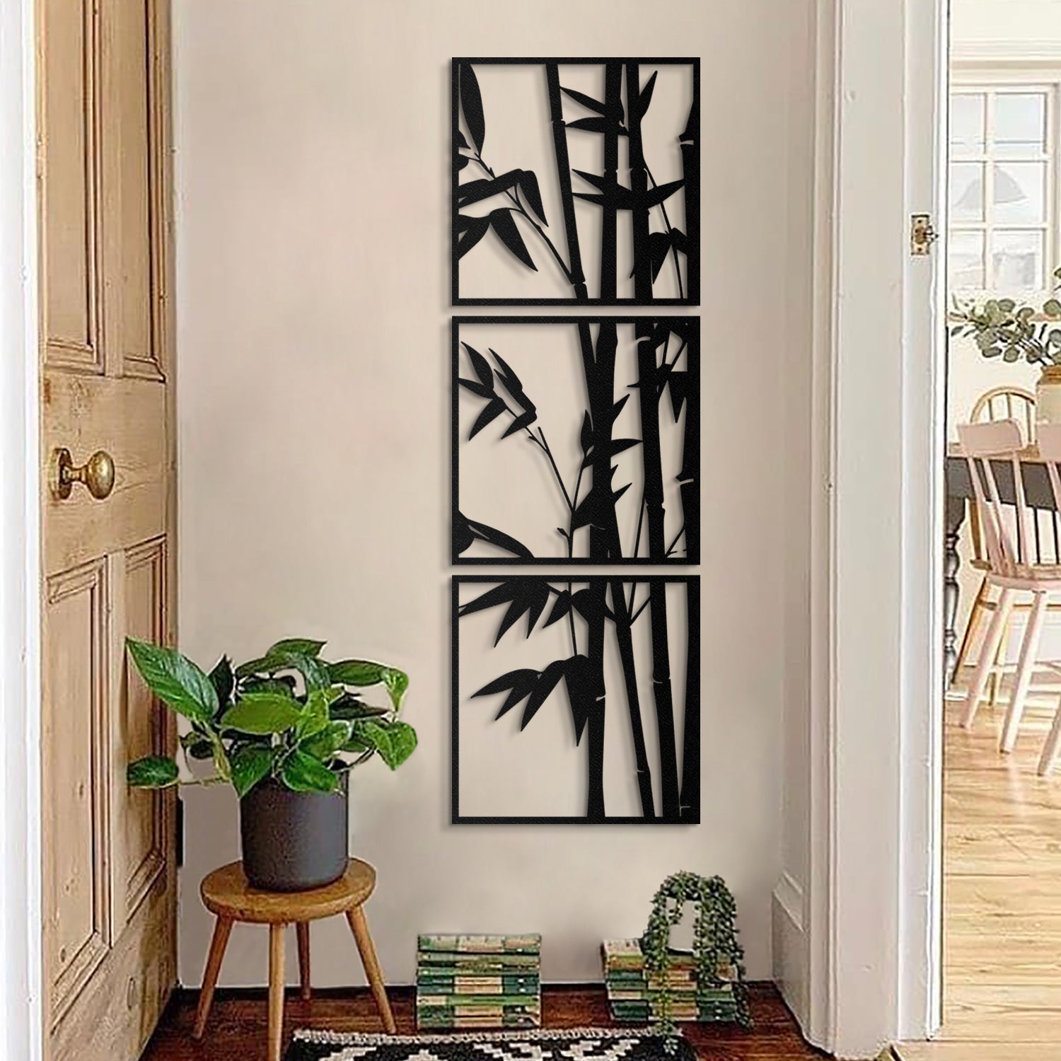 Bamboo Metal Wall Art Set of 3 - APT041 – Artepera